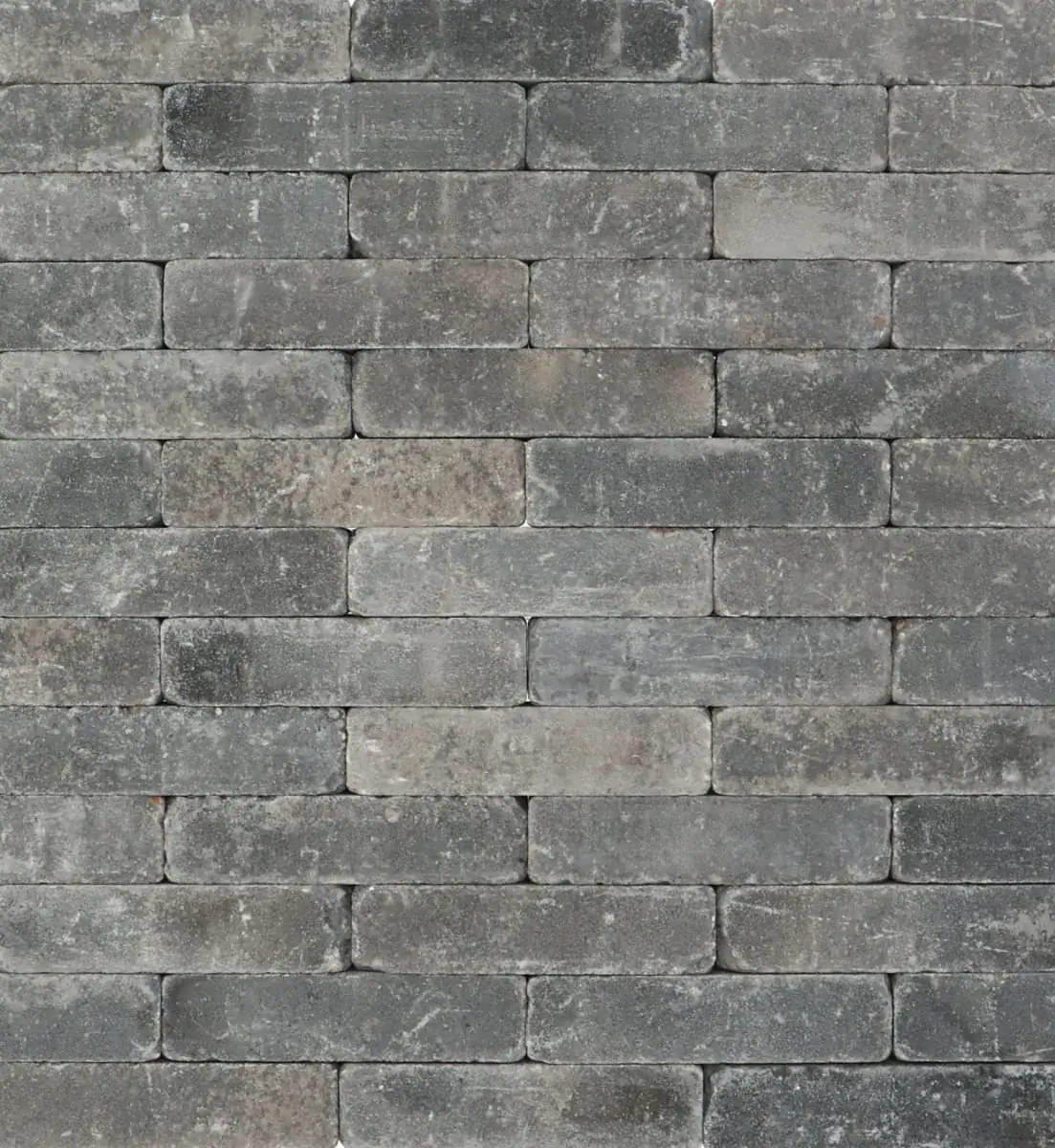 Tuinvisie getrommelde bestrating Metro 20x5x7 grijs/zwart genuanceerd ...